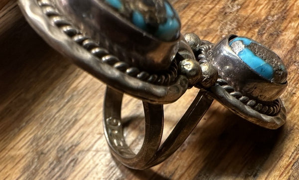 2 Stone Bisbee Turquoise Ring | Genuine Turquoise Rings | Authentic ...